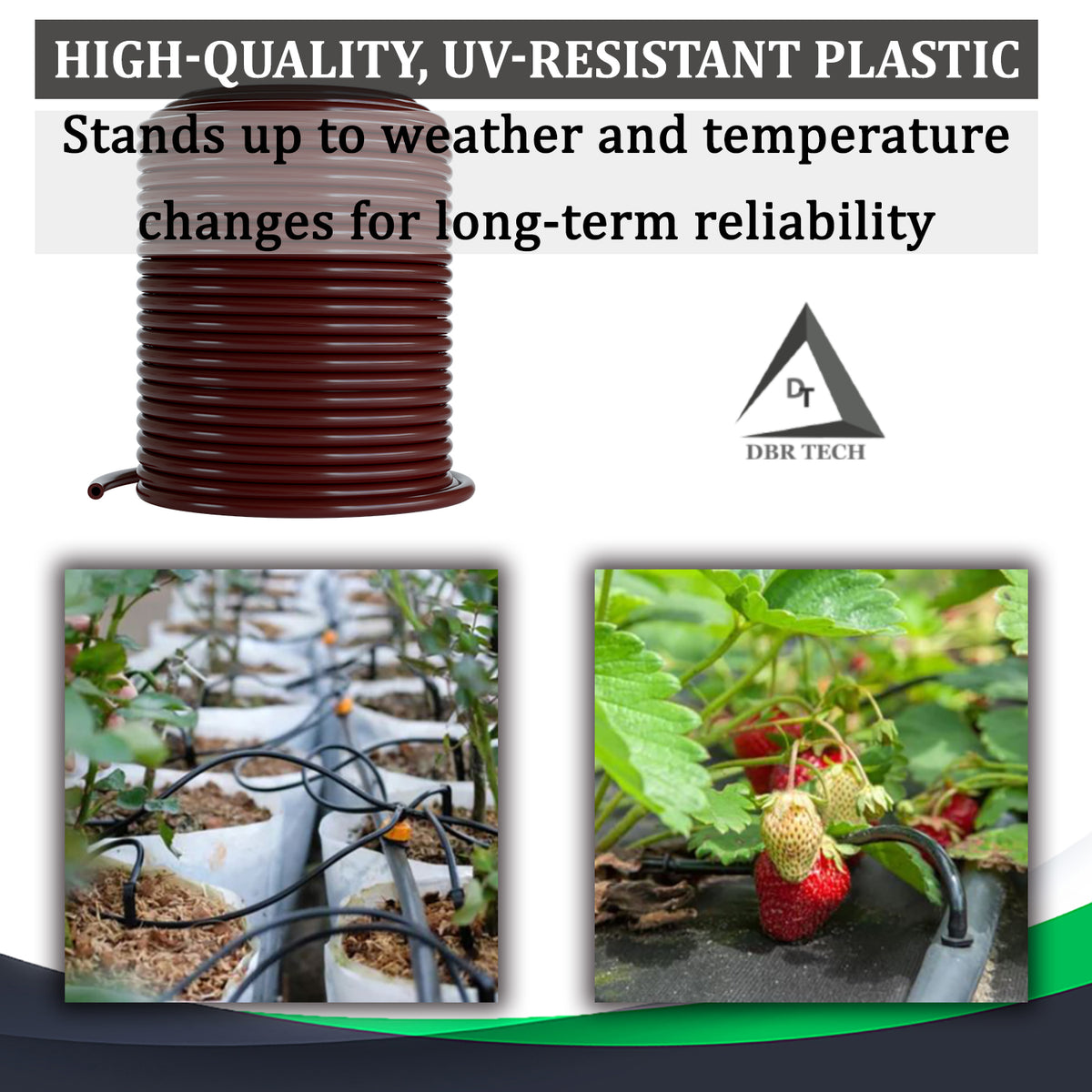 1/4 Drip Irrigation Tubing, 200 Feet, Flexible PVC Plastic Drip Irriga ...