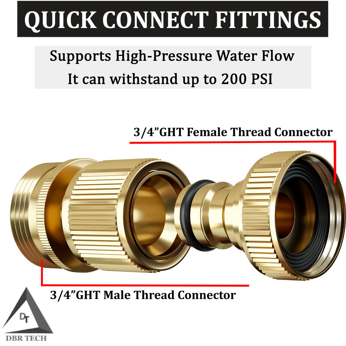 Quick Connect Garden Hose Fittings, Male and Female Solid Brass Adapte ...
