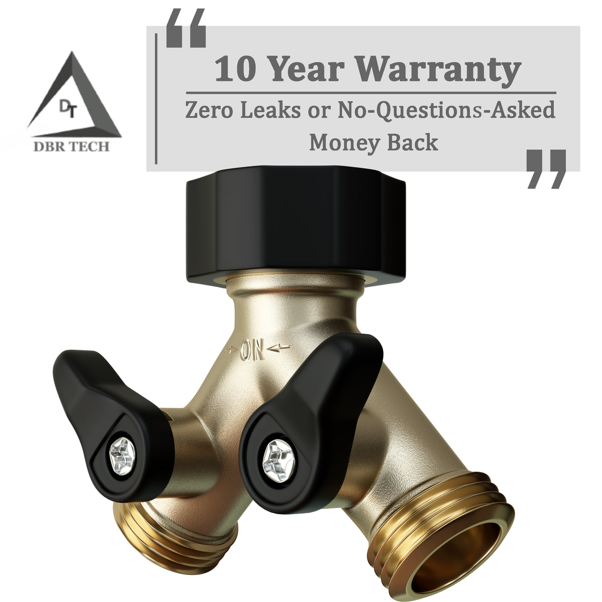 Heavy Duty 2 Way Hose Splitter (Premium Brass for Superior Durability ...
