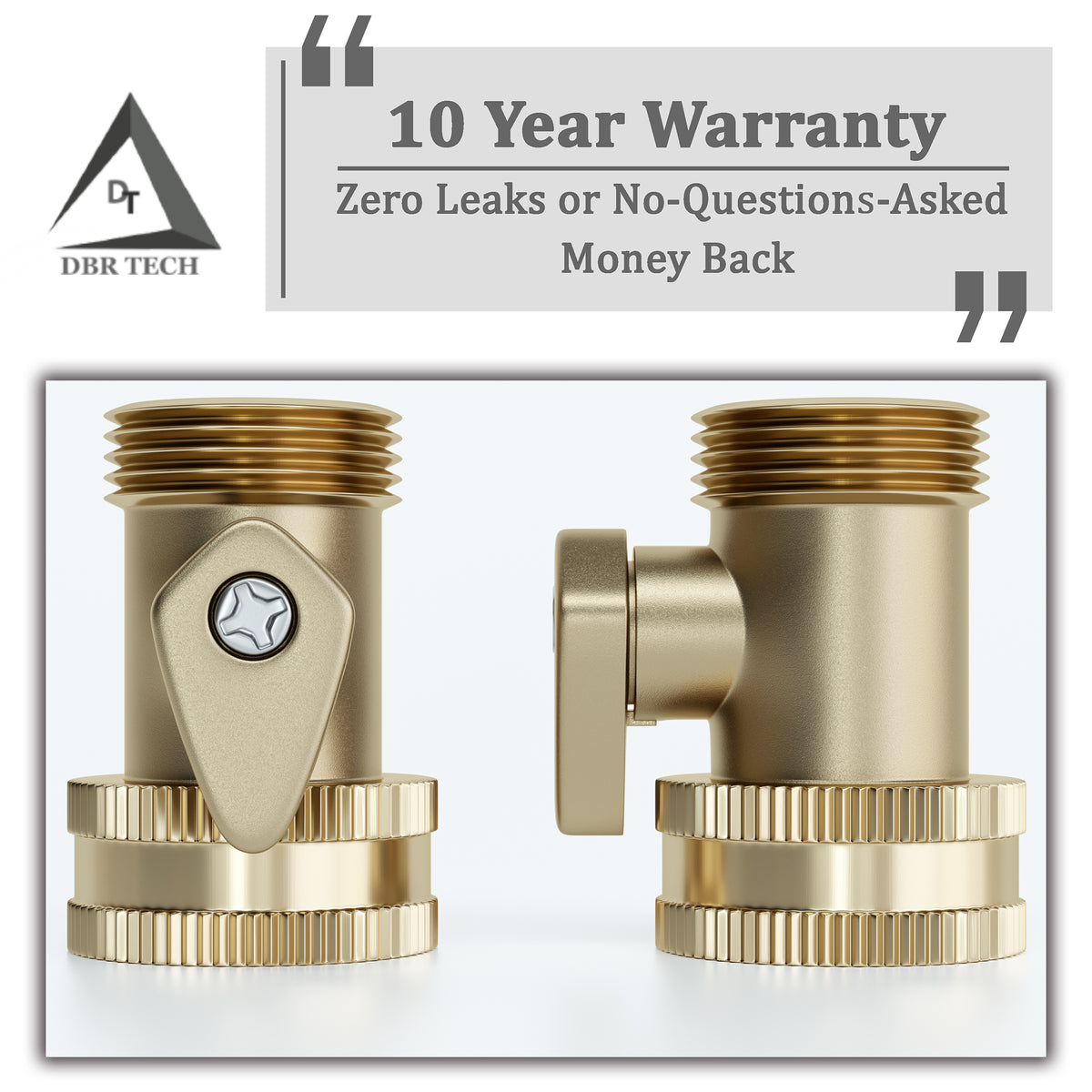 Heavy Duty Brass Shut Off Valve, Garden Connector for Outdoor Lawn ...